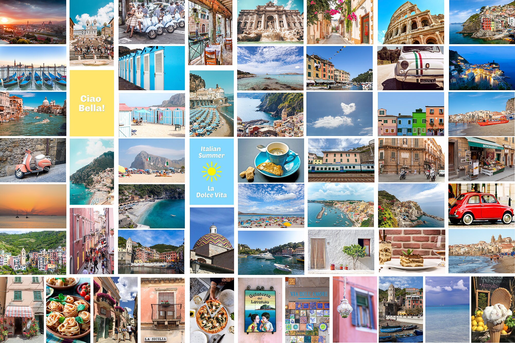 Italy Photo Wall Collage Kit Room Decor Aesthetic Amalfi - Etsy