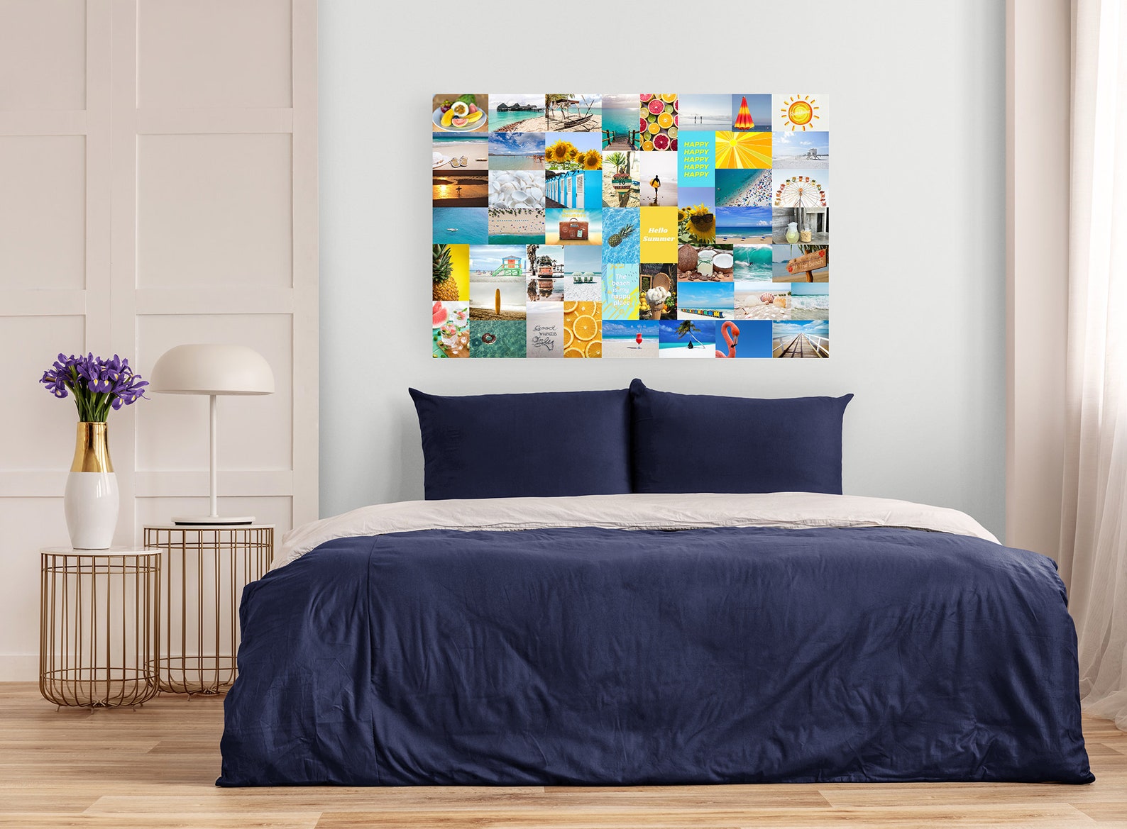 Summer Wall Collage Kit Blue and Yellow Collage Beach - Etsy