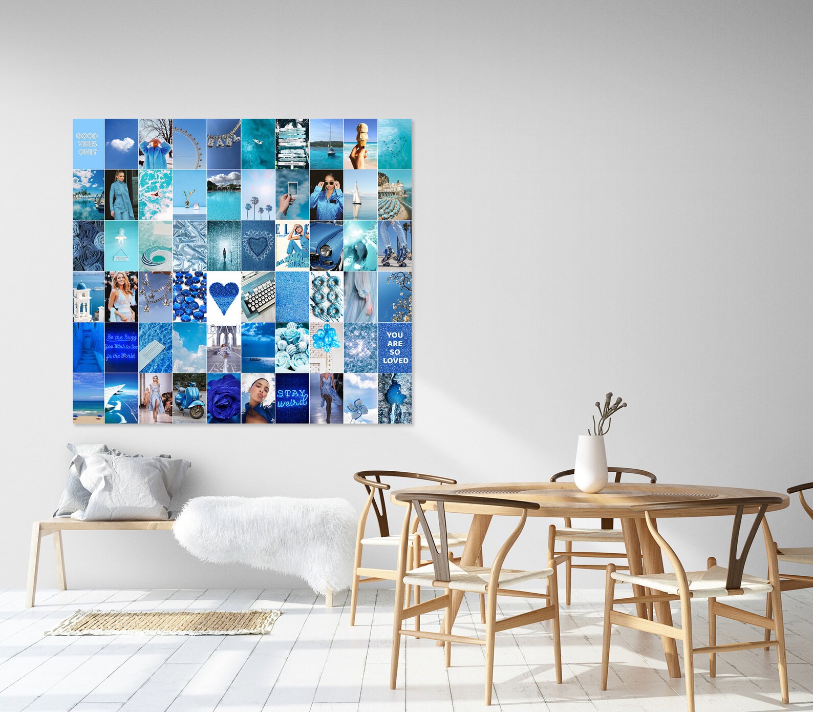 Boujee Blue Aesthetic Wall Collage Kit 70 Pcs Blue Photo - Etsy
