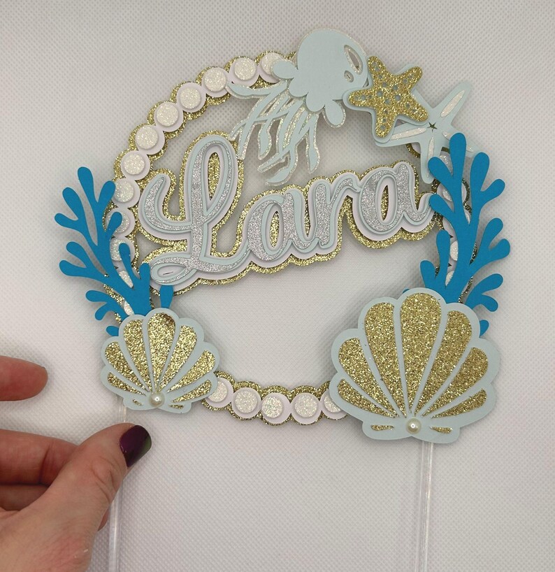 Under the Sea Cake Topper – 3D Beach Theme | Personalised Name Topper ...