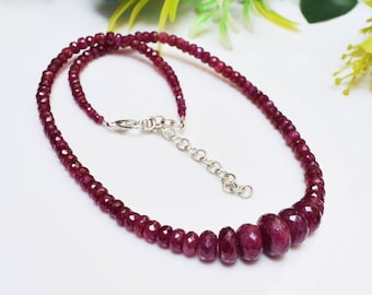 Ruby Beads Necklace - Etsy