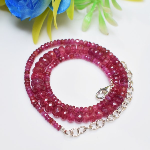 Ruby Beads Necklace - Etsy