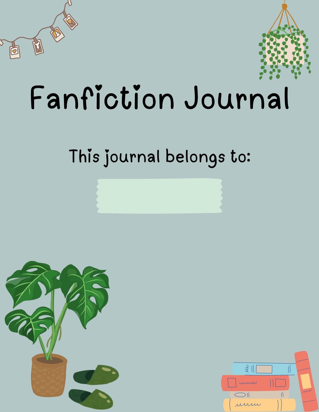 Cozy Fanfiction Journal & Tracker, 8.5 X 11 Instant PDF Download (blue ...