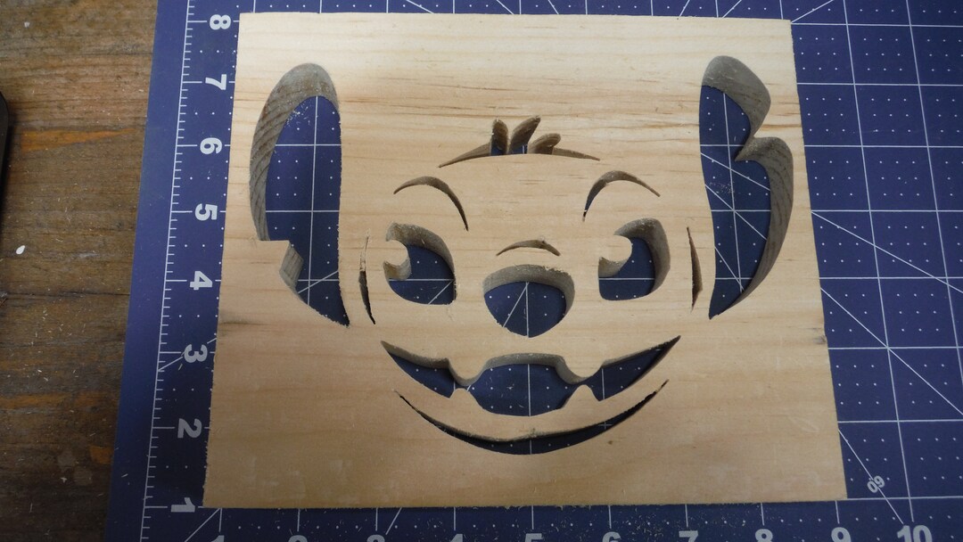 Handmade Stitch Wood Cutout, Smiling Lilo & Stitch Fan Art - Etsy