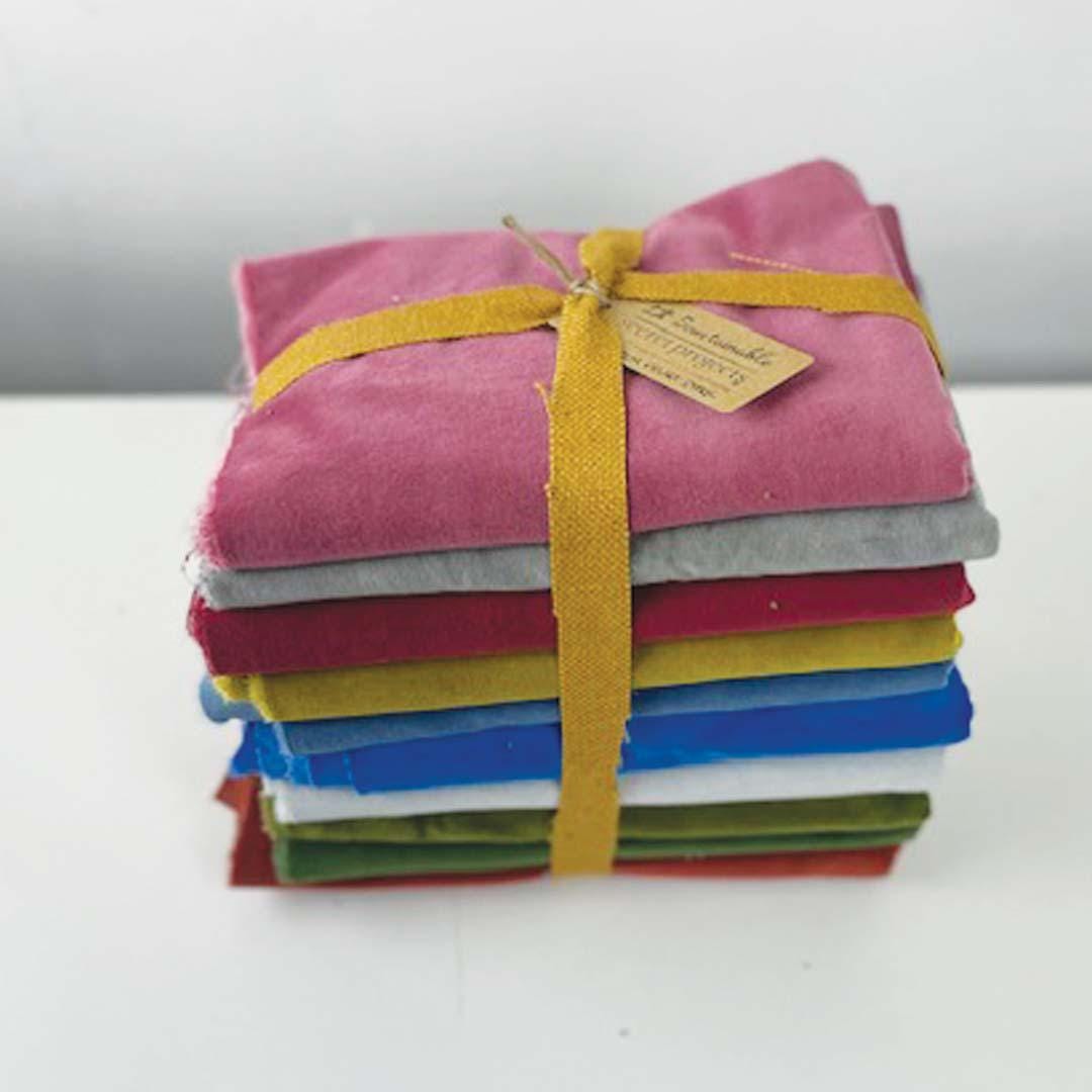 Plain Velvet 0.5 Metre Bundle of 12 Different Colours Deadstock Velvet ...