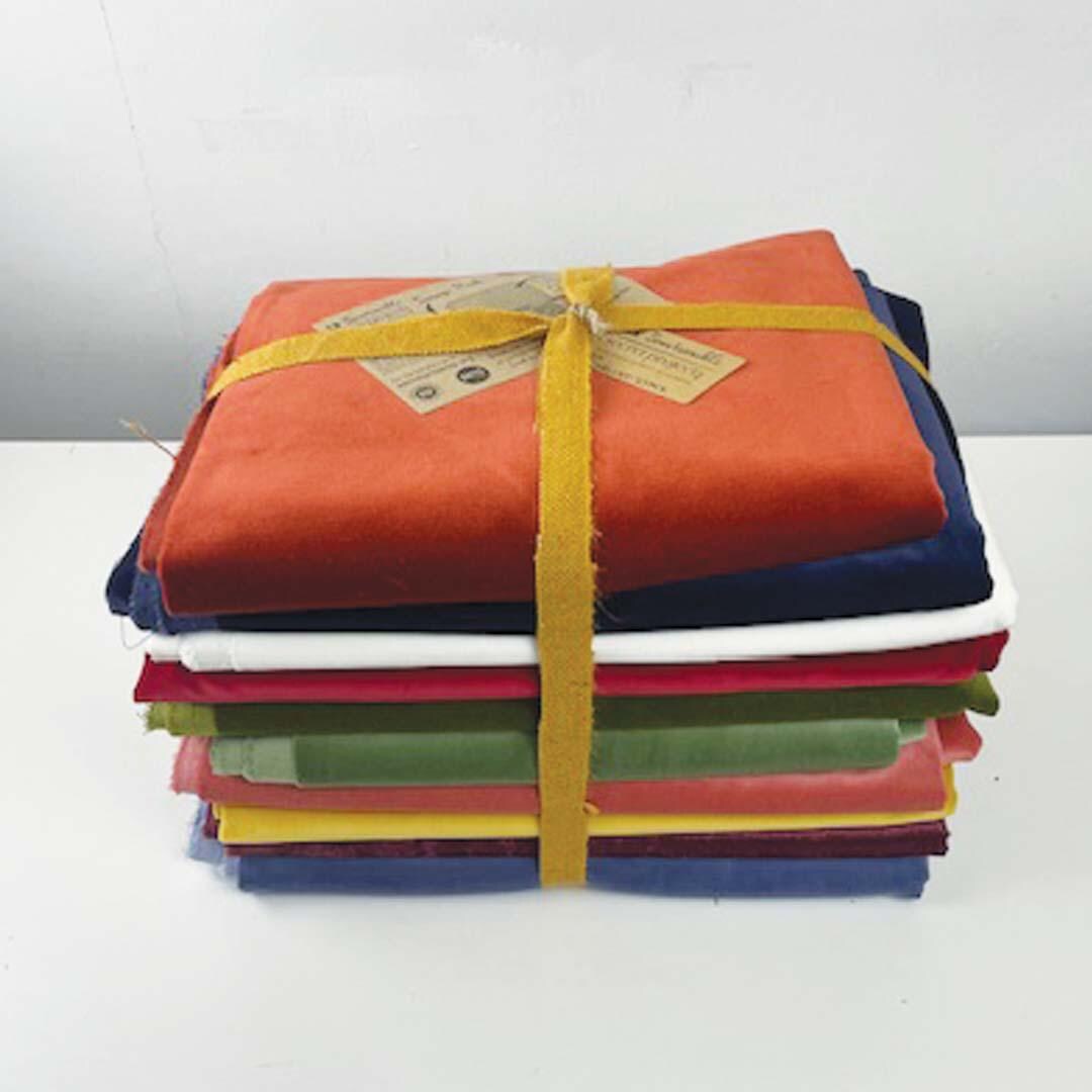Plain Velvet 1 Metre Bundle of 10 Different Colours Deadstock Velvet ...