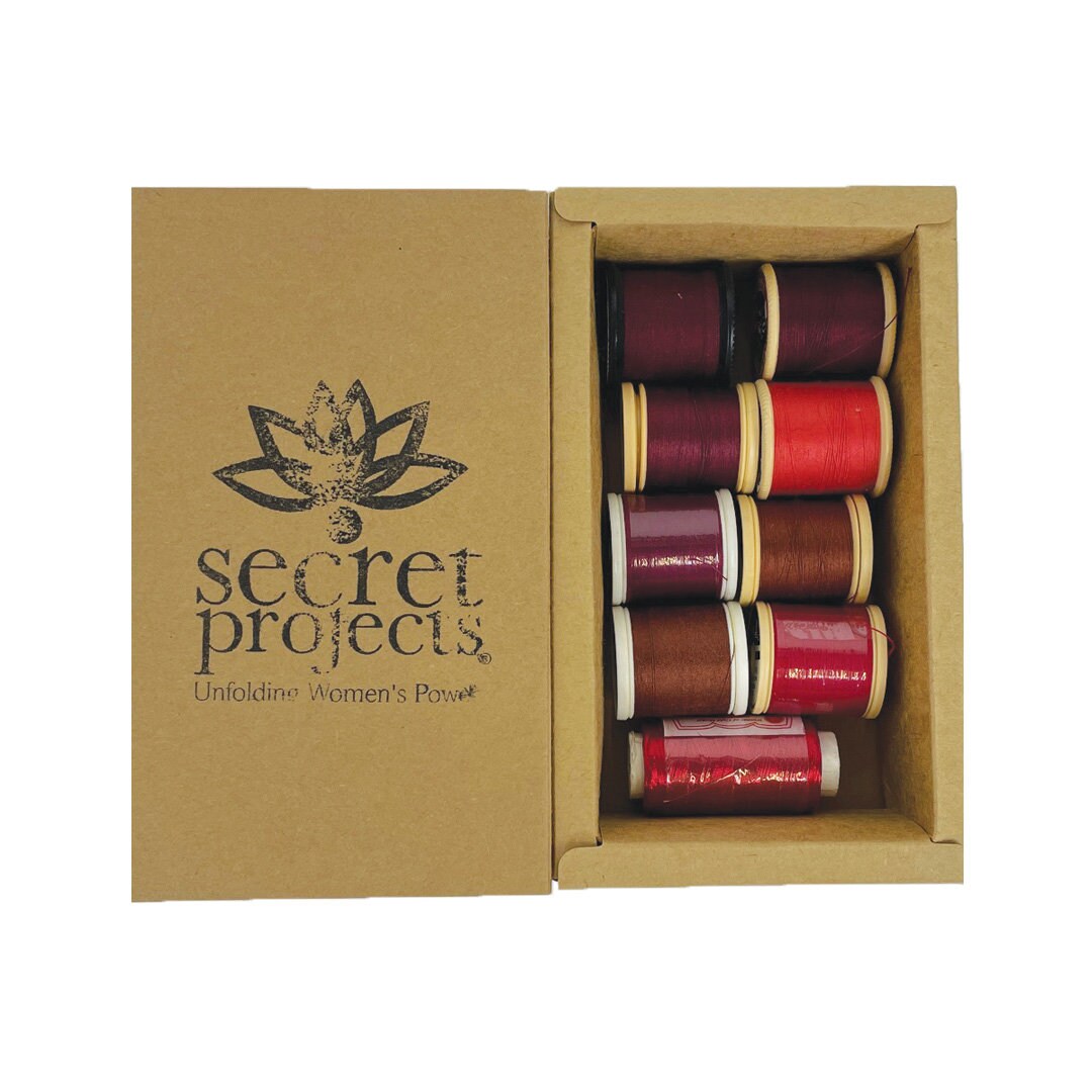 Second Hand Thread Box: Cotton/polyester Reels, Sustainable Sewing Gift ...