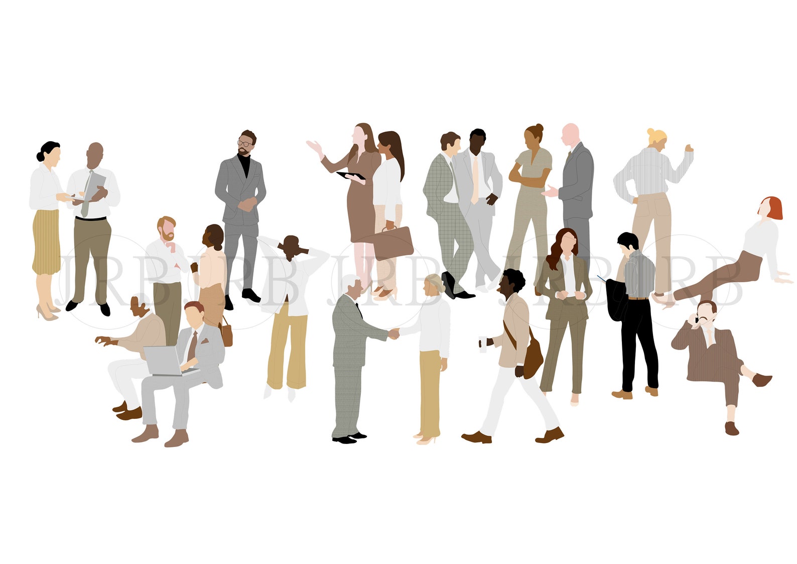 Neutral Vector People Collection No.1 Office - Etsy