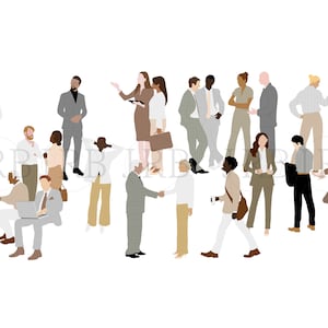 Neutral Vector People Collection No.1 Office - Etsy