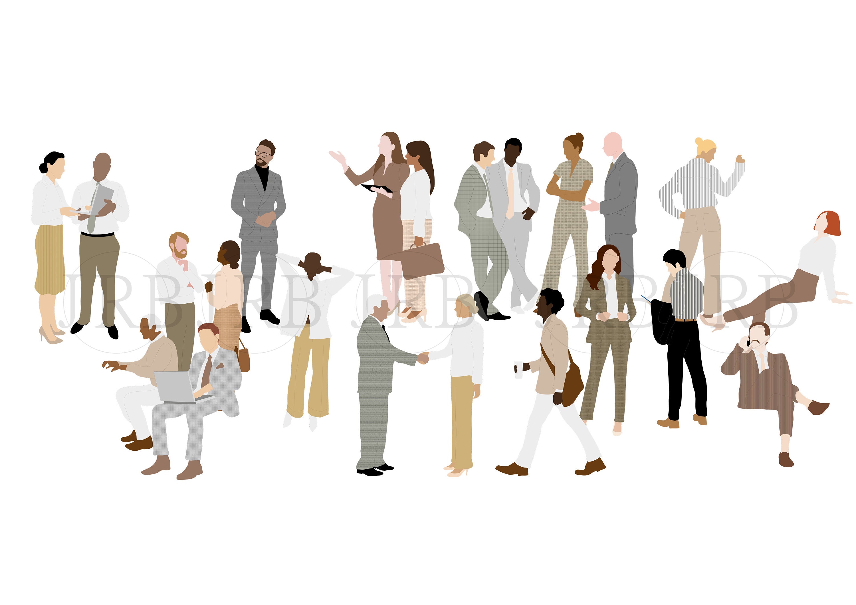 Neutral Vector People Collection No.1 Office - Etsy