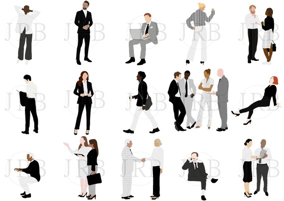 Monochrome Vector People Collection No.1 Office - Etsy
