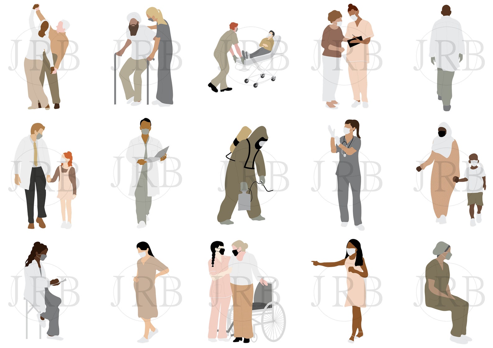 Neutral Vector People Collection No.4 Healthcare - Etsy