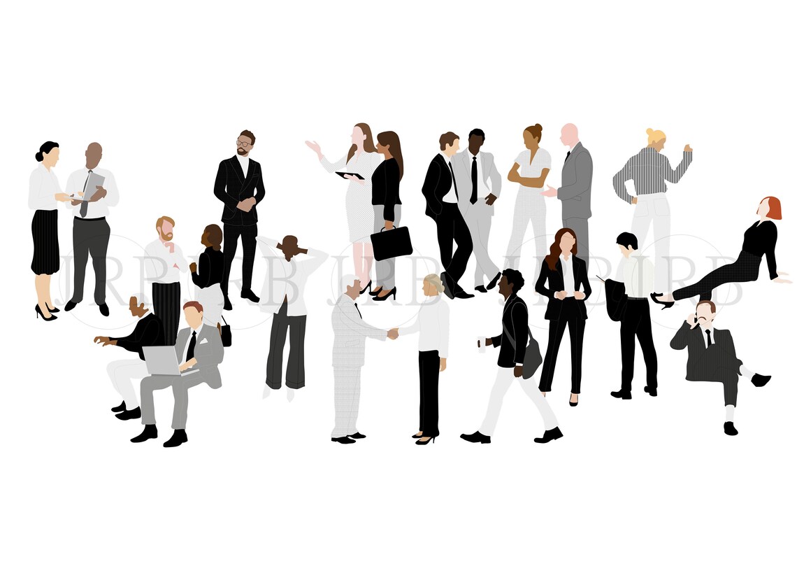 Monochrome Vector People Collection No.1 Office - Etsy