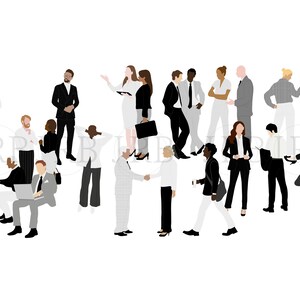 Monochrome Vector People Collection No.1 Office - Etsy