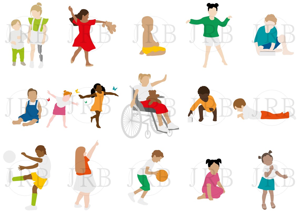 Bright Vector People Collection No.3 Children - Etsy