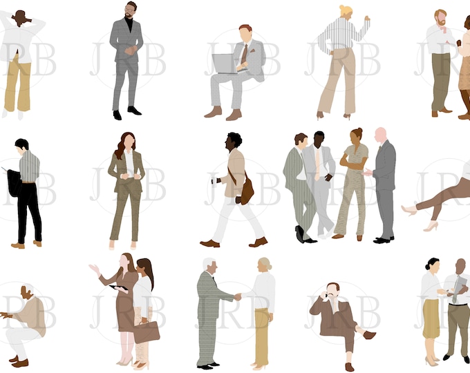 Neutral Vector People Collection No.1 Office - Etsy