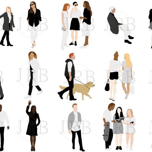 Monochrome Vector People Collection No.1 Office - Etsy