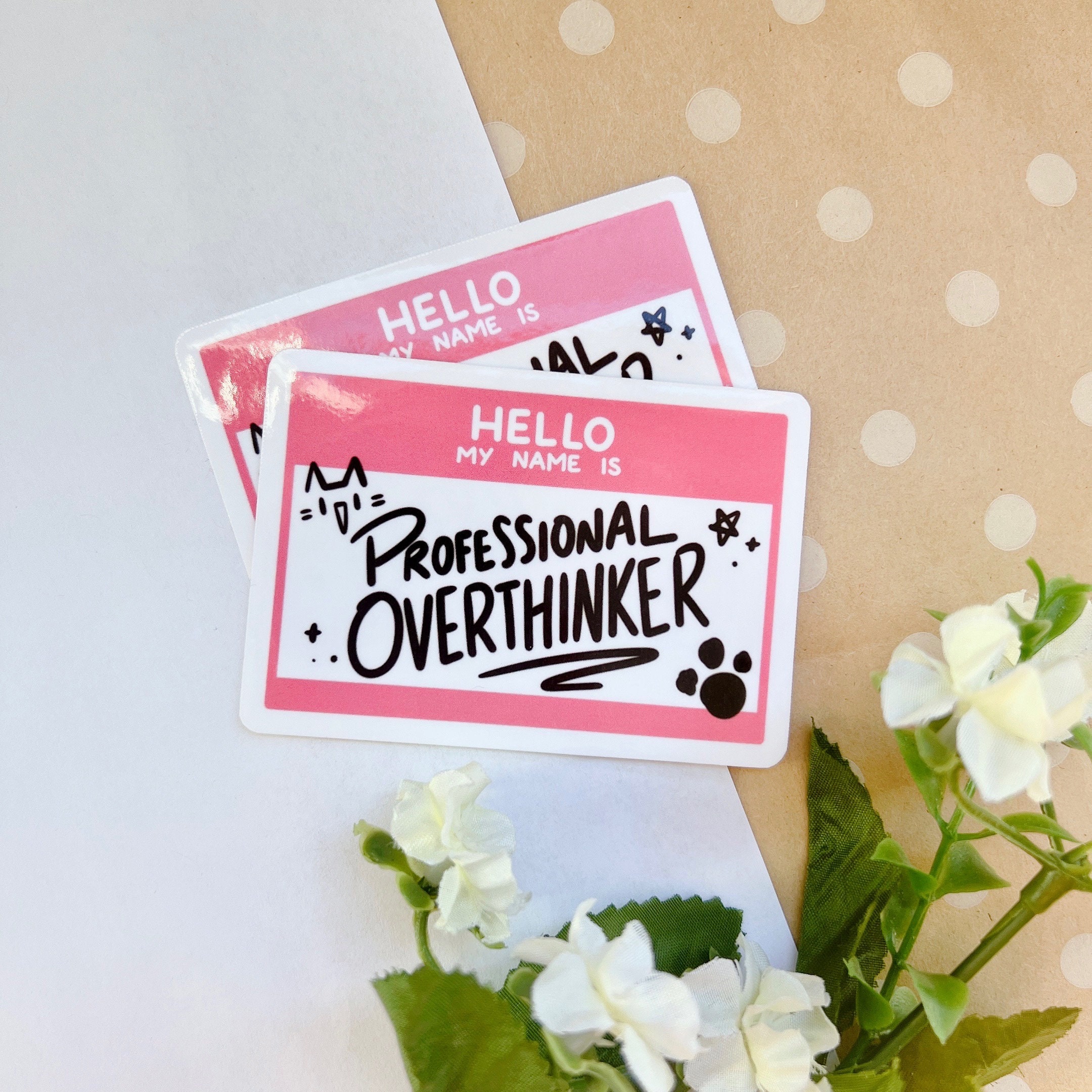 Professional Overthinker Sticker Water Bottle, Stationary, Journal ...