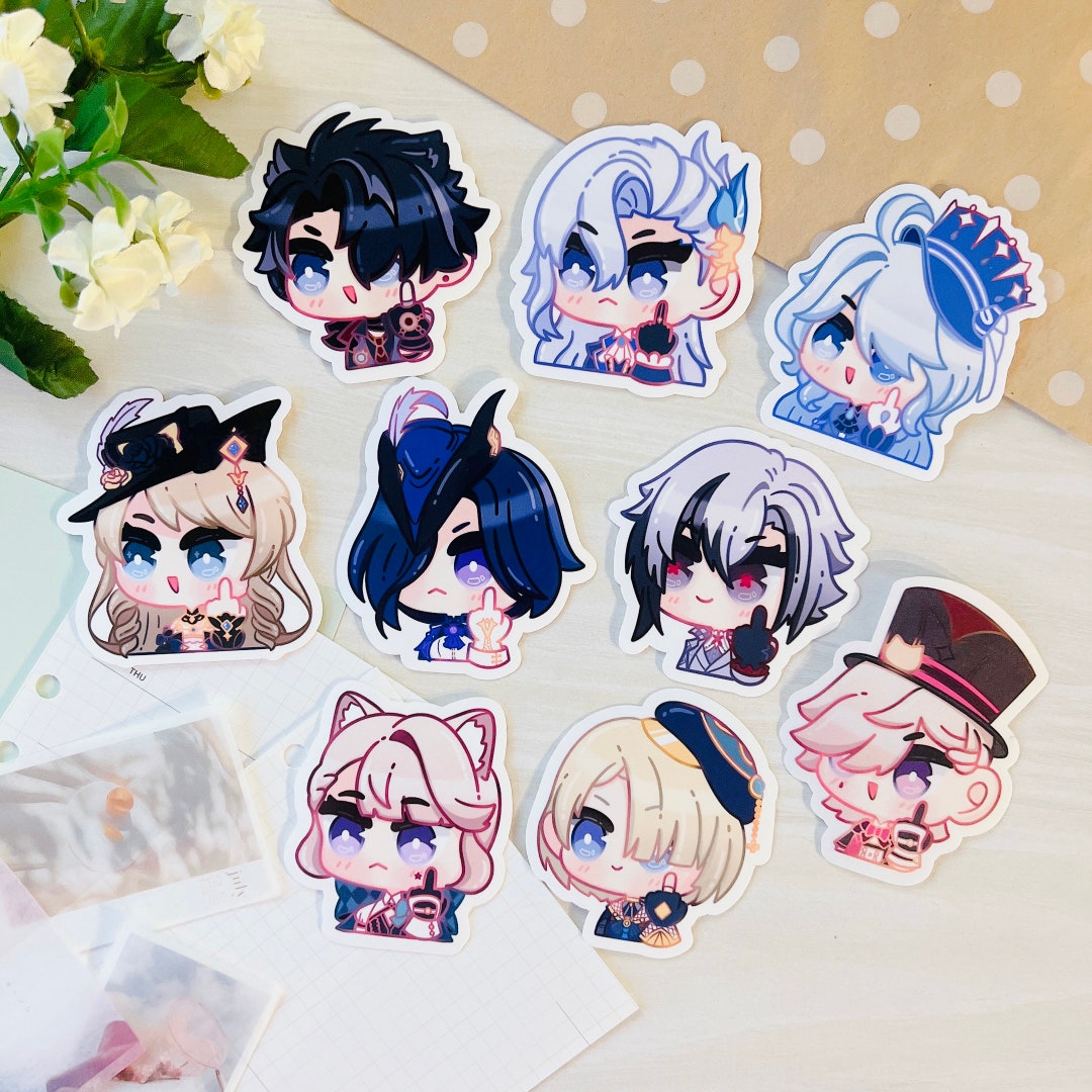 Genshin Impact Middle Finger Stickers: Characters From Fontaine ...