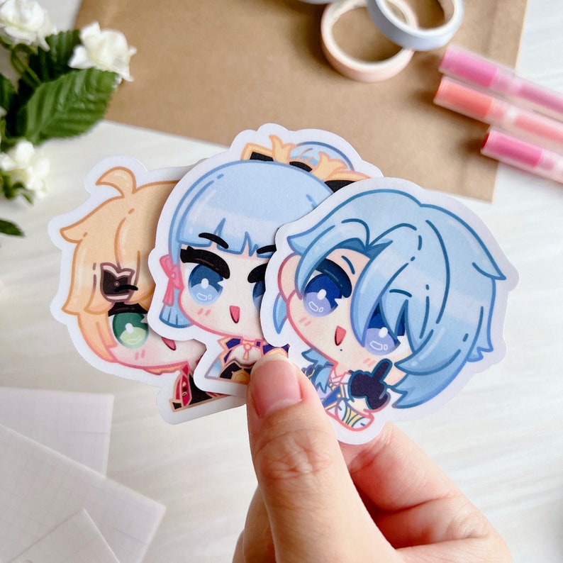 Genshin Impact Middle Finger Stickers: Characters From Inazuma - Etsy