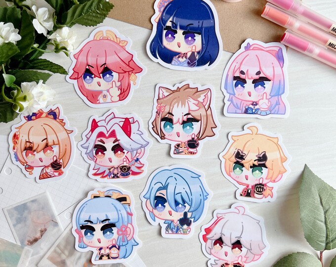 Genshin Impact Middle Finger Stickers: Characters From Inazuma ...