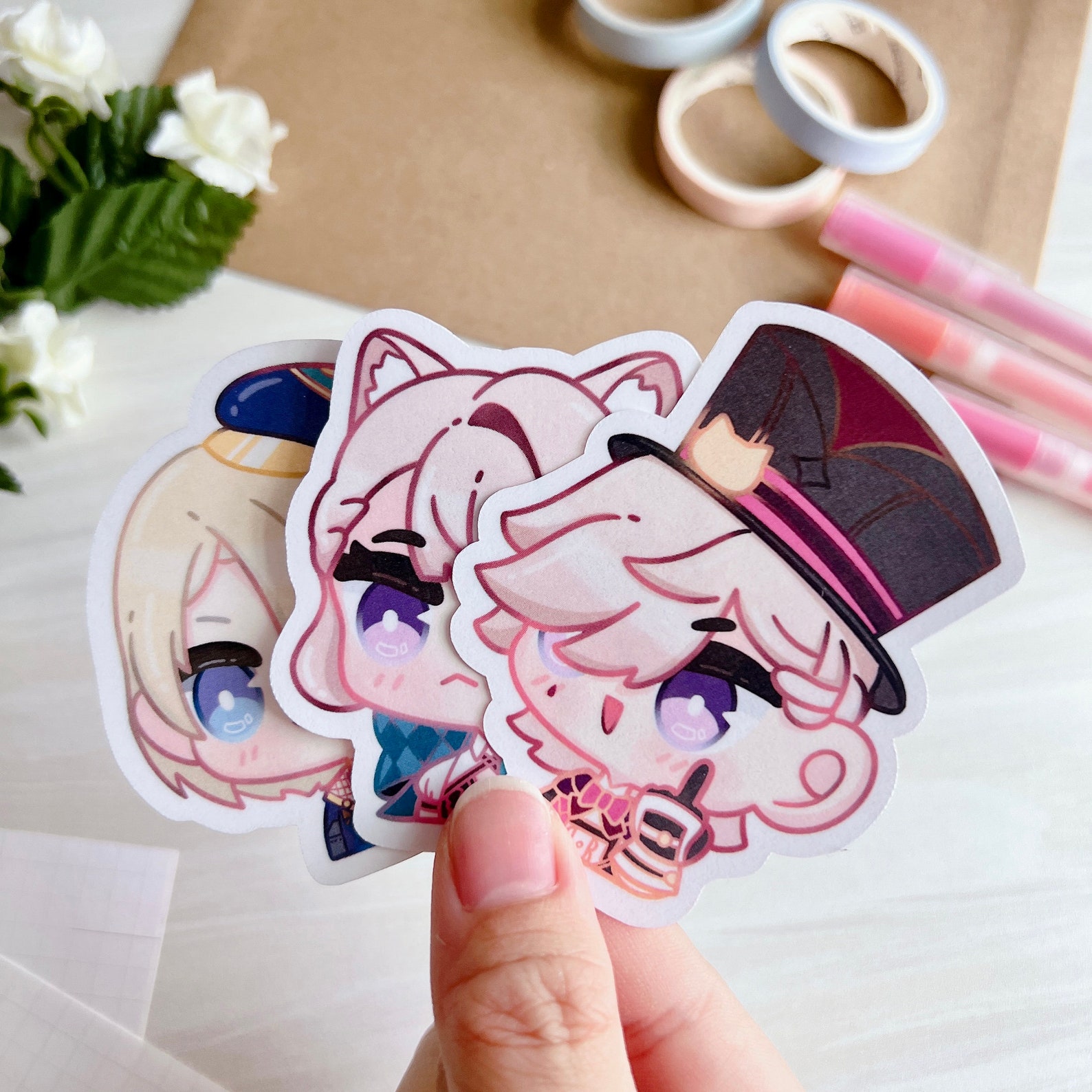 Genshin Impact Middle Finger Stickers: Characters From - Etsy