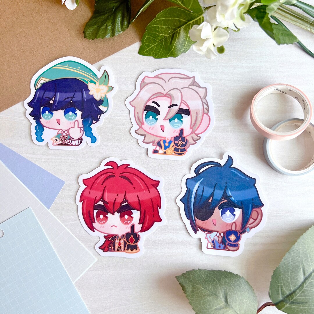 Genshin Impact Middle Finger Stickers: Characters From Mondstadt ...