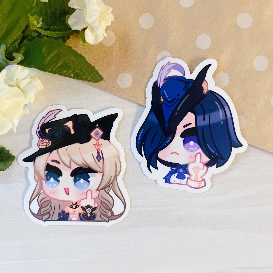 Genshin Impact Middle Finger Stickers: Characters From Fontaine ...