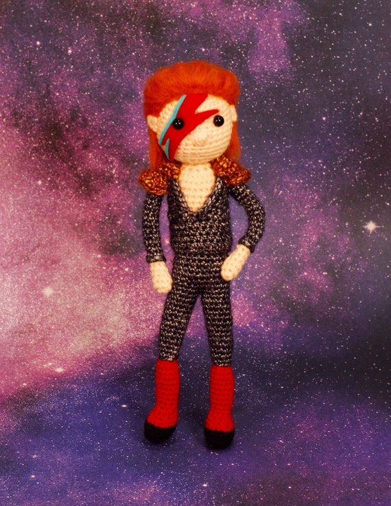 David Bowie Inspired Crochet Amigurumi Doll Handmade One of - Etsy