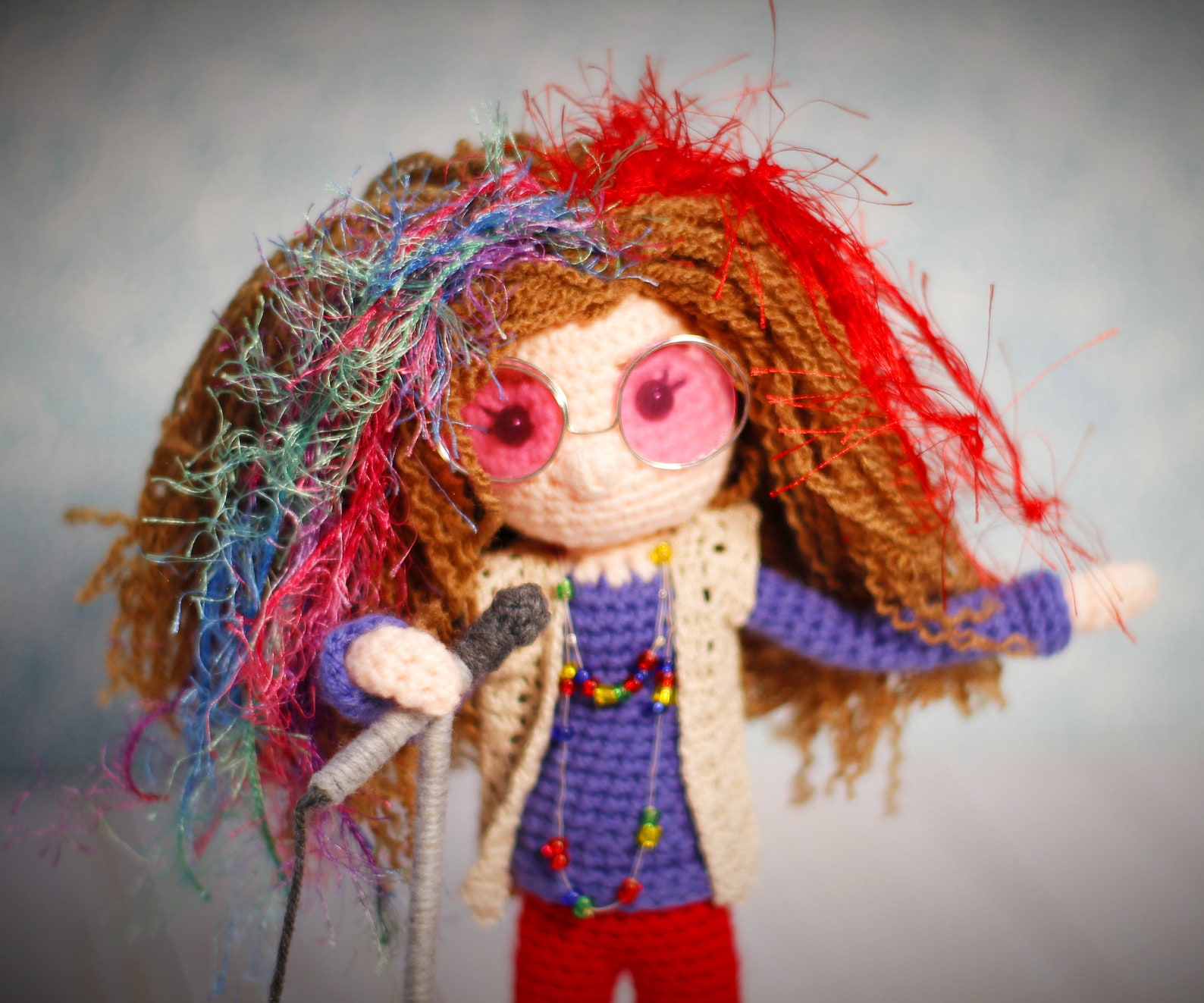 Janis Joplin Inspired Crochet Amigurumi Doll-handmade-60s Music Icon ...