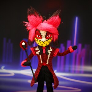 Alastor Inspired Crochet Amigurumi Doll - Hazbin Hotel - One of a Kind ...