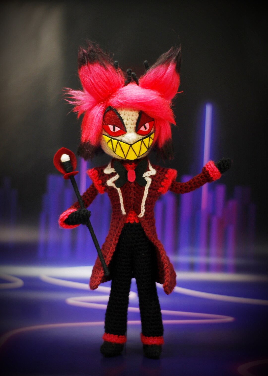 Alastor Inspired Crochet Amigurumi Doll - Hazbin Hotel - One of a Kind ...