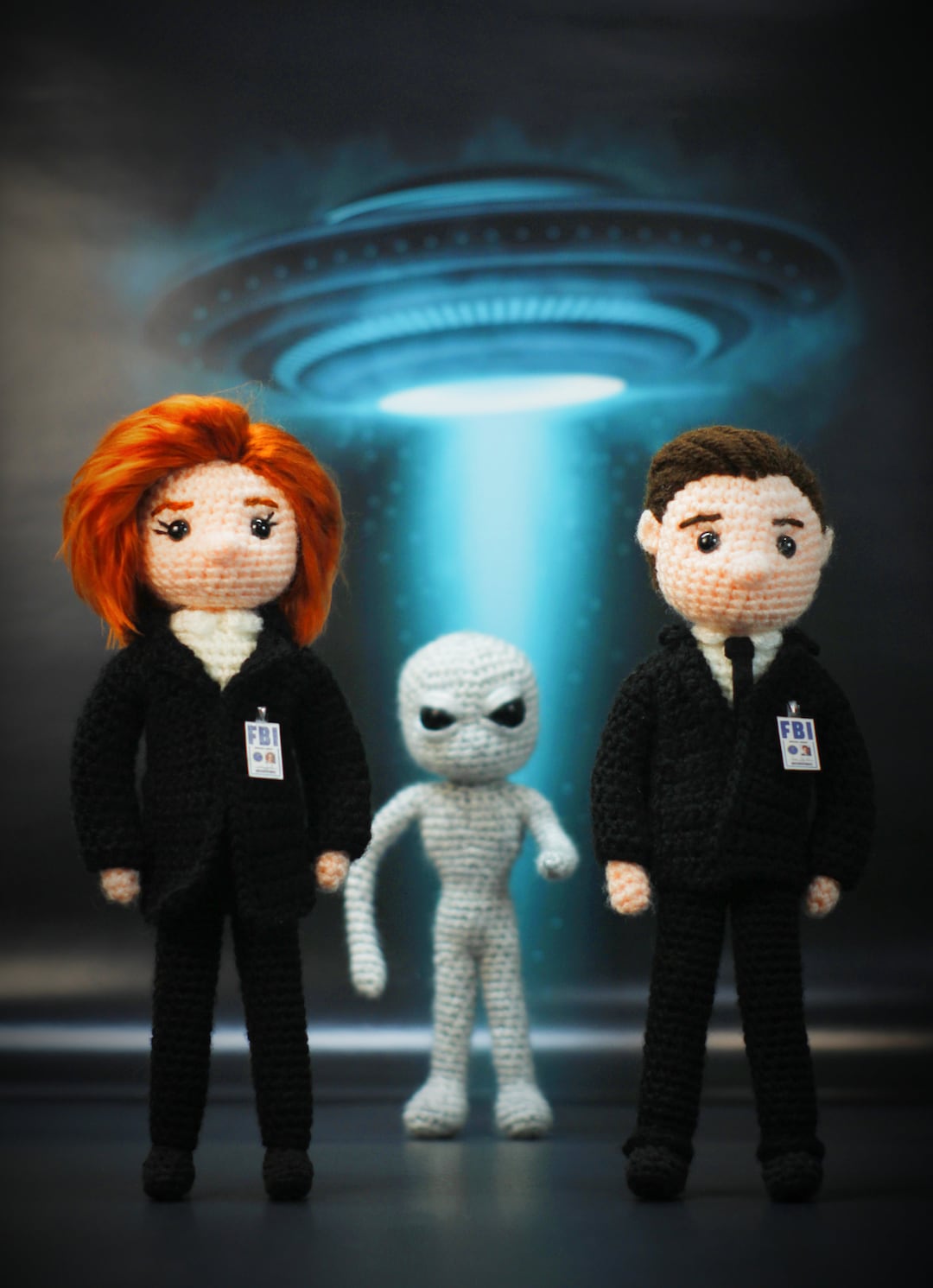 Fox Mulder & Dana Scully Inspired Crochet Amigurumi Doll - X-files ...