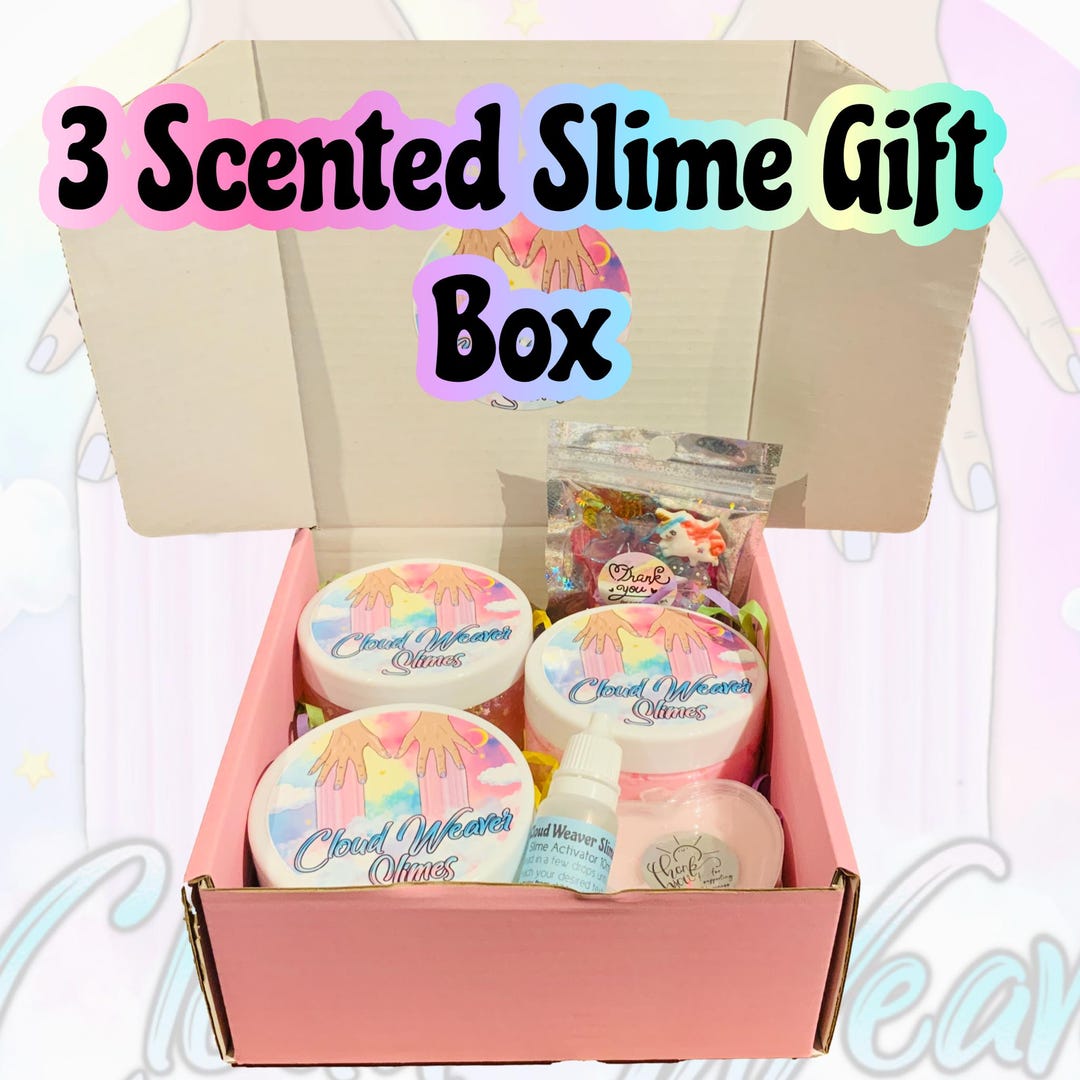 3 Slime Mini Gift Box - Scented Slimes - Glitters - Charms - Extras ...