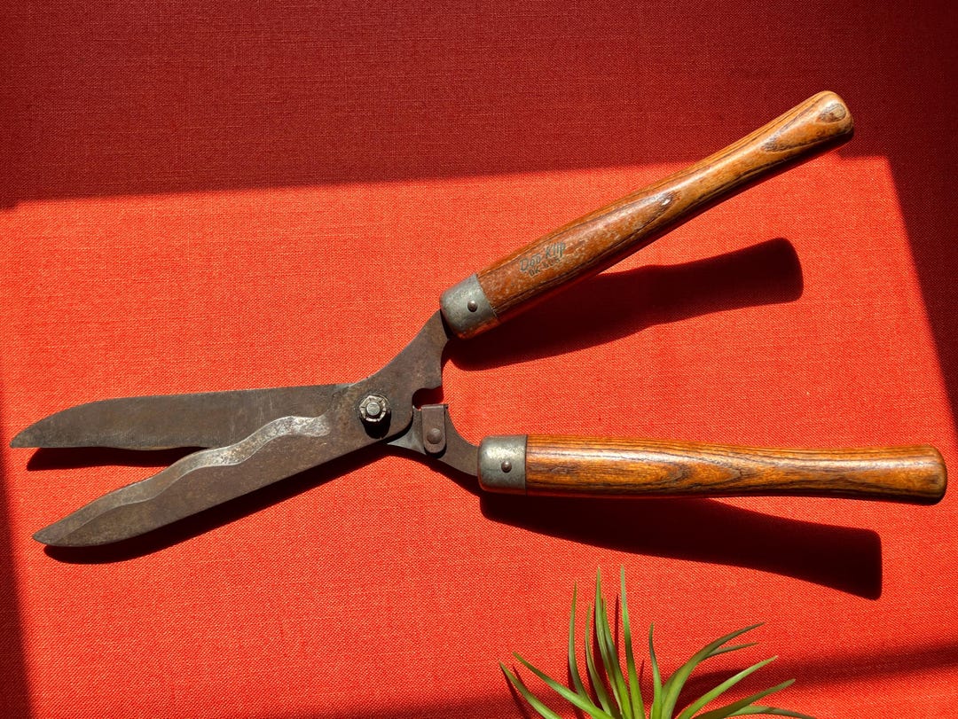 Vintage Wood Handle Hedge Clippers: French Country Farmhouse Decor - Etsy