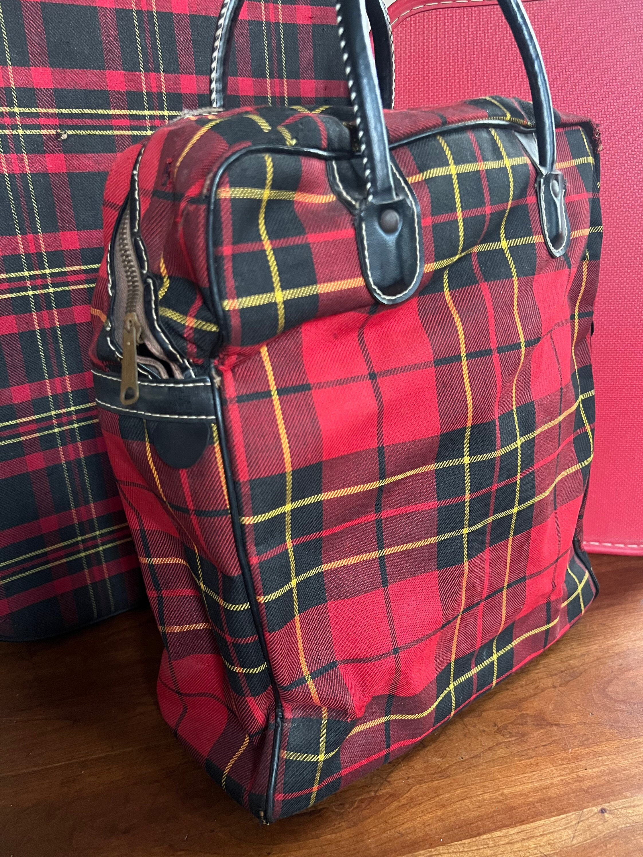 Vintage Plaid Thermos Set Red Tartan Plaid Picnic Set of Two - Etsy