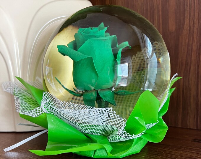 Forever Rose Crystal Ball, Glass Globe Preserved Flower, Long Distance ...