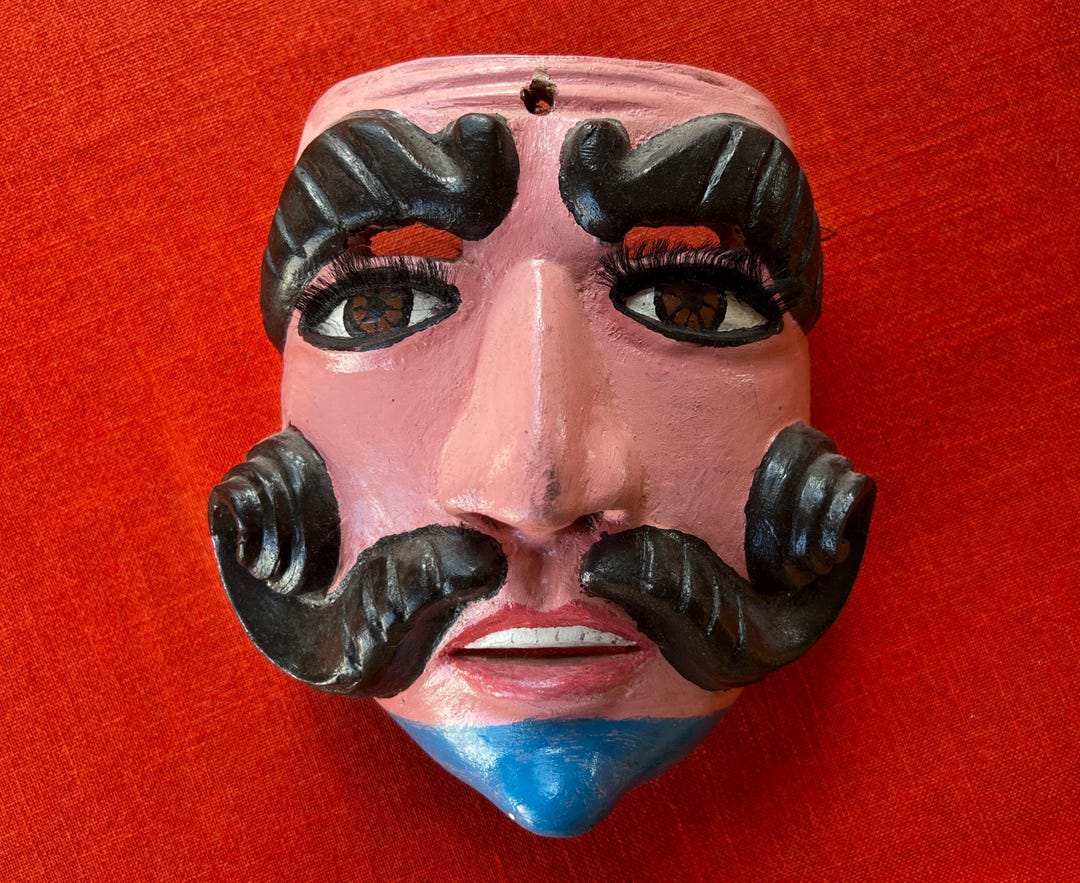 Guatemalan Carved Wooden Mask, Vintage Wood Dance Mask of Moro From ...
