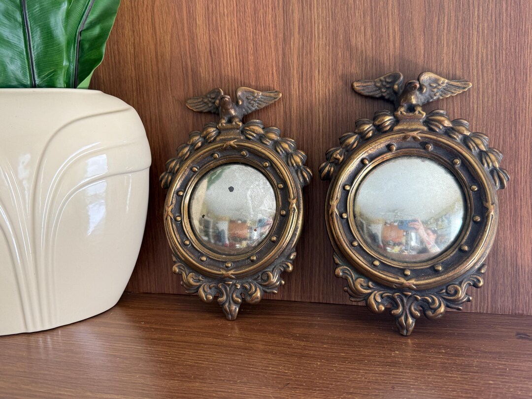 Antique Federal Eagle Mirror Pair, Bronze Clad, Colonial Americana ...