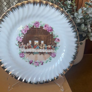 The Last Supper Wall Decor Plate, Vintage Catholic Christian Religious ...