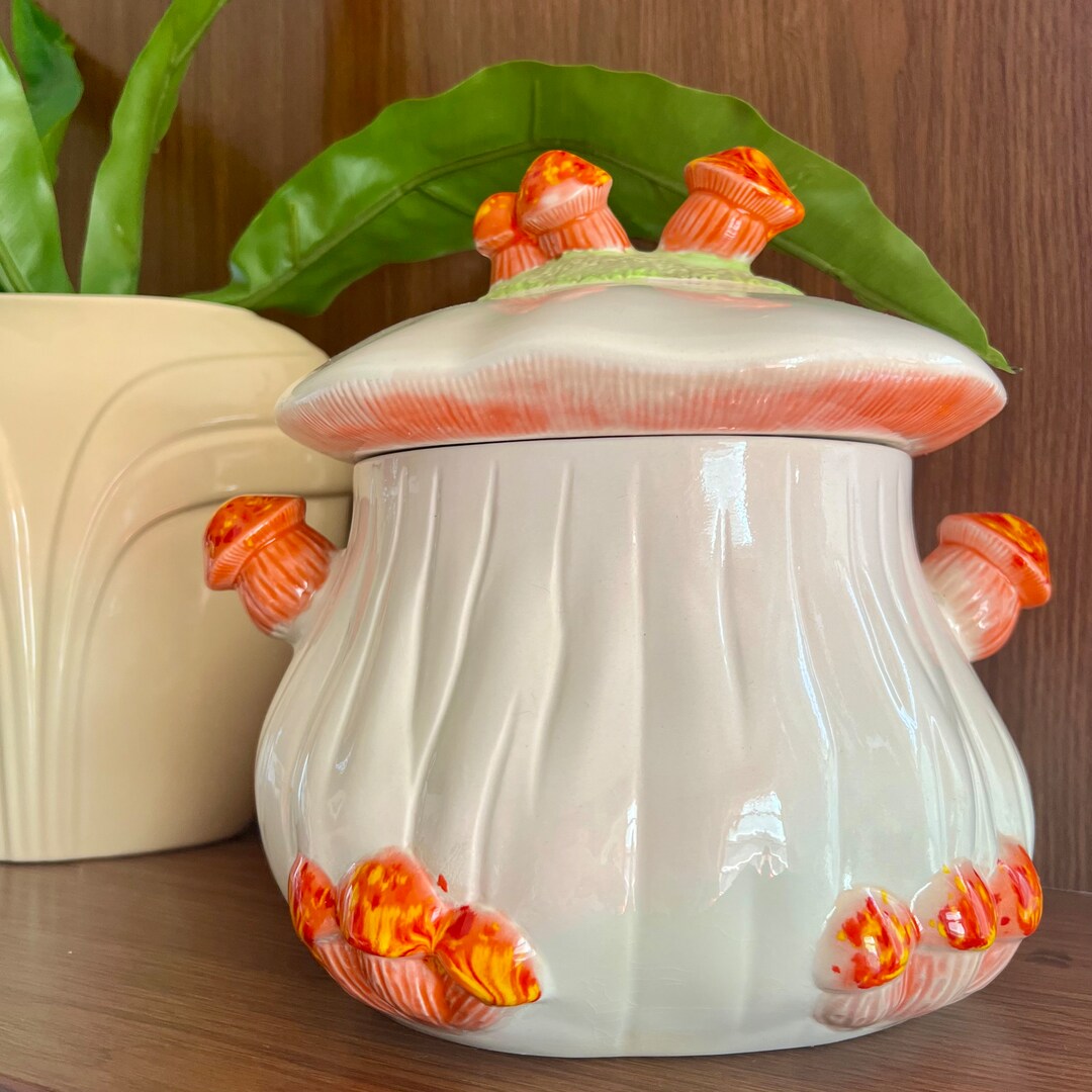 Vintage Mushroom Cookie Jar Cottagecore Kitchen Countertop - Etsy