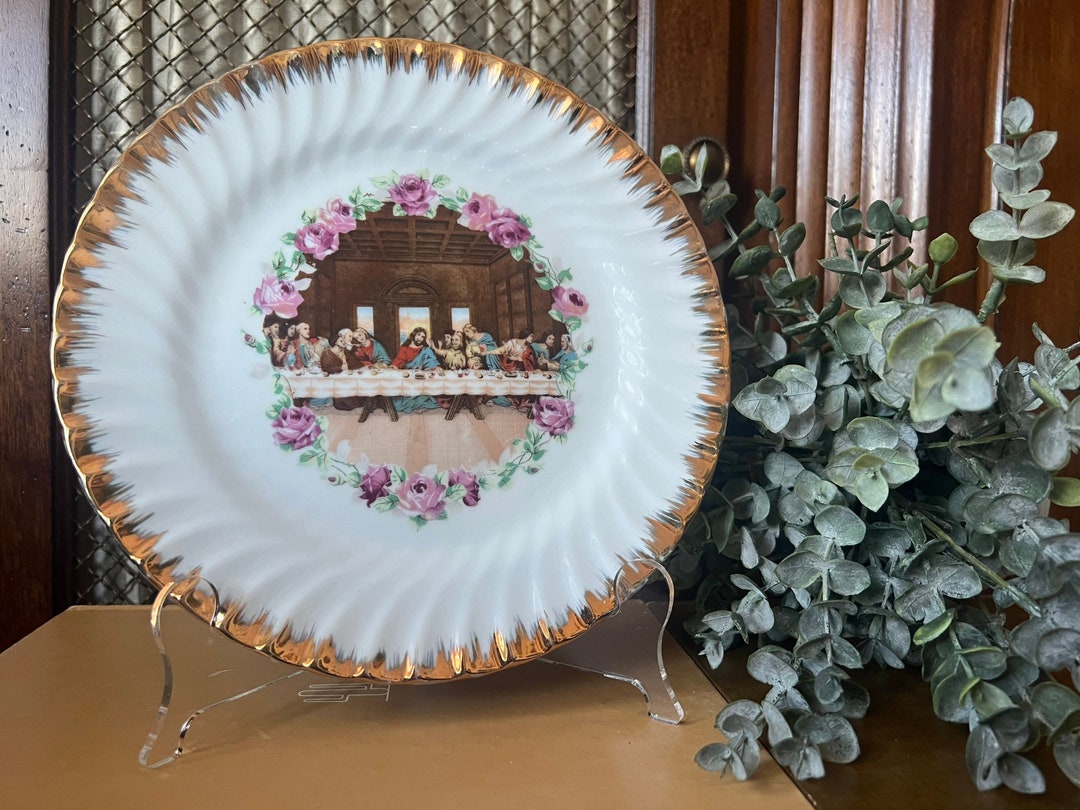 The Last Supper Wall Decor Plate, Vintage Catholic Christian Religious ...
