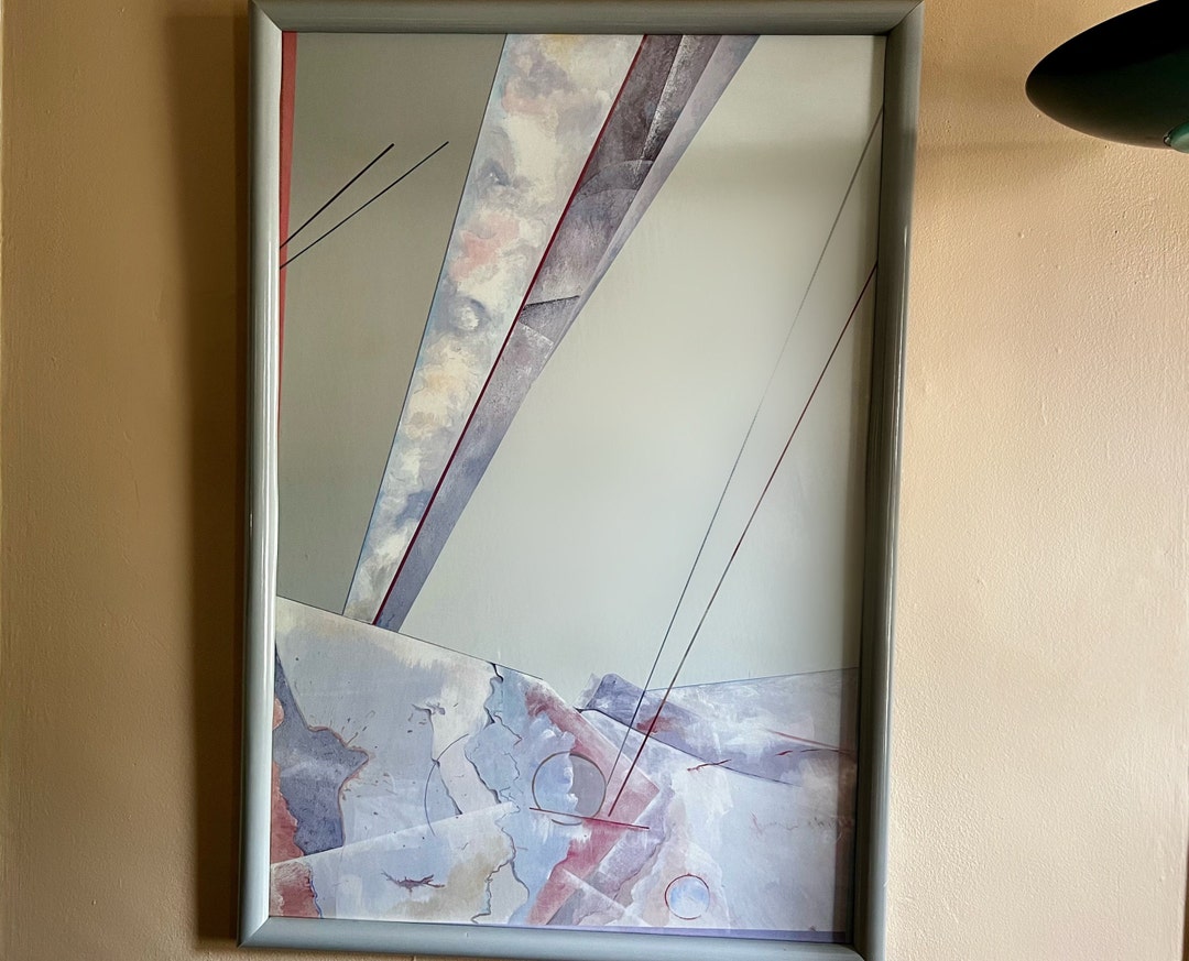 80s Deco Poster, Framed Postmodern Geometric Wall Art in Retro 80s ...