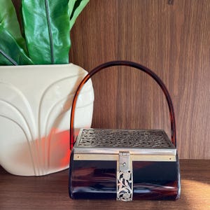Vintage 1950s Lucite Purse by Tyrolean NY, Top Handle Structured ...