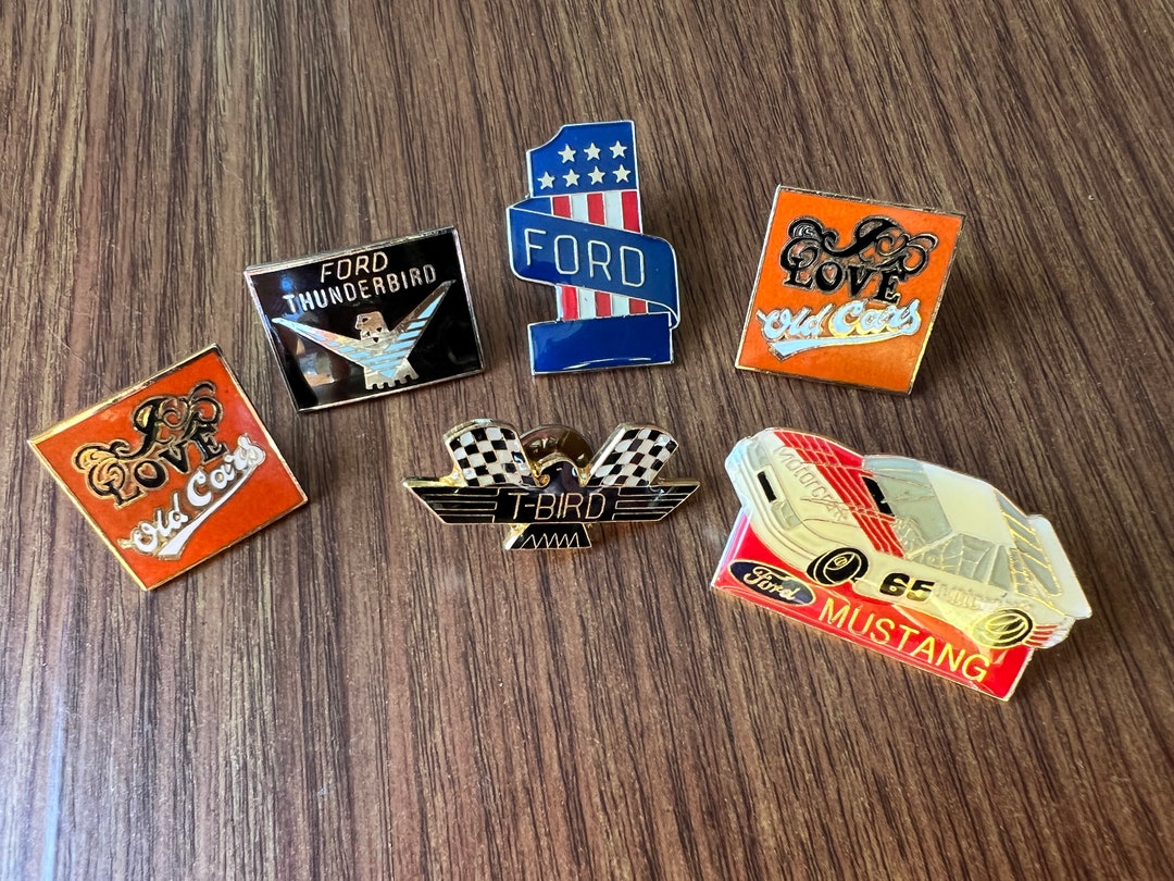 Vintage Ford Enamel Pins, Retro Lapel Pin, Ford Mustang, Thunderbird ...