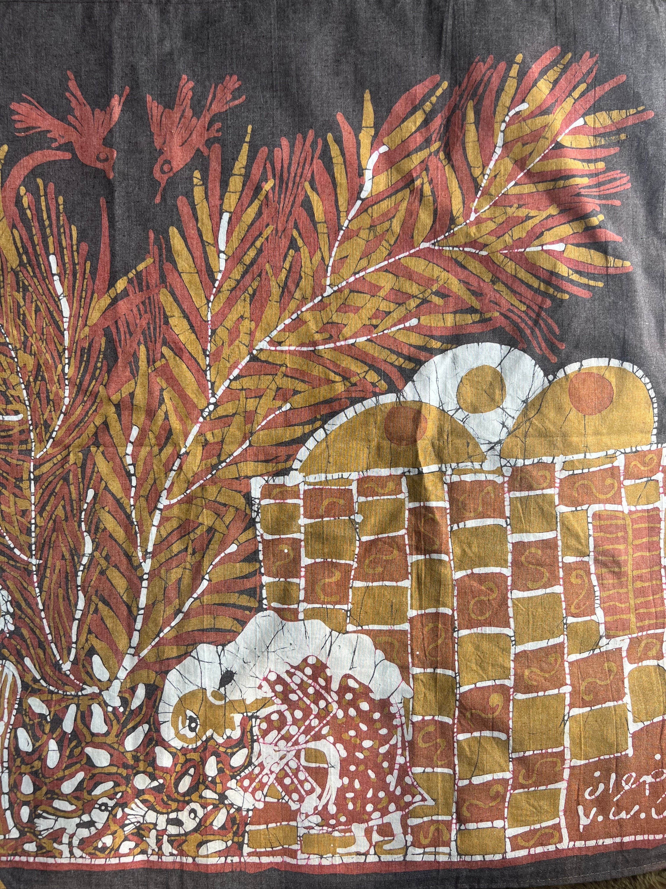 Vintage Egyptian Batik Wall Art: Islamic Middle Eastern Textile - Etsy