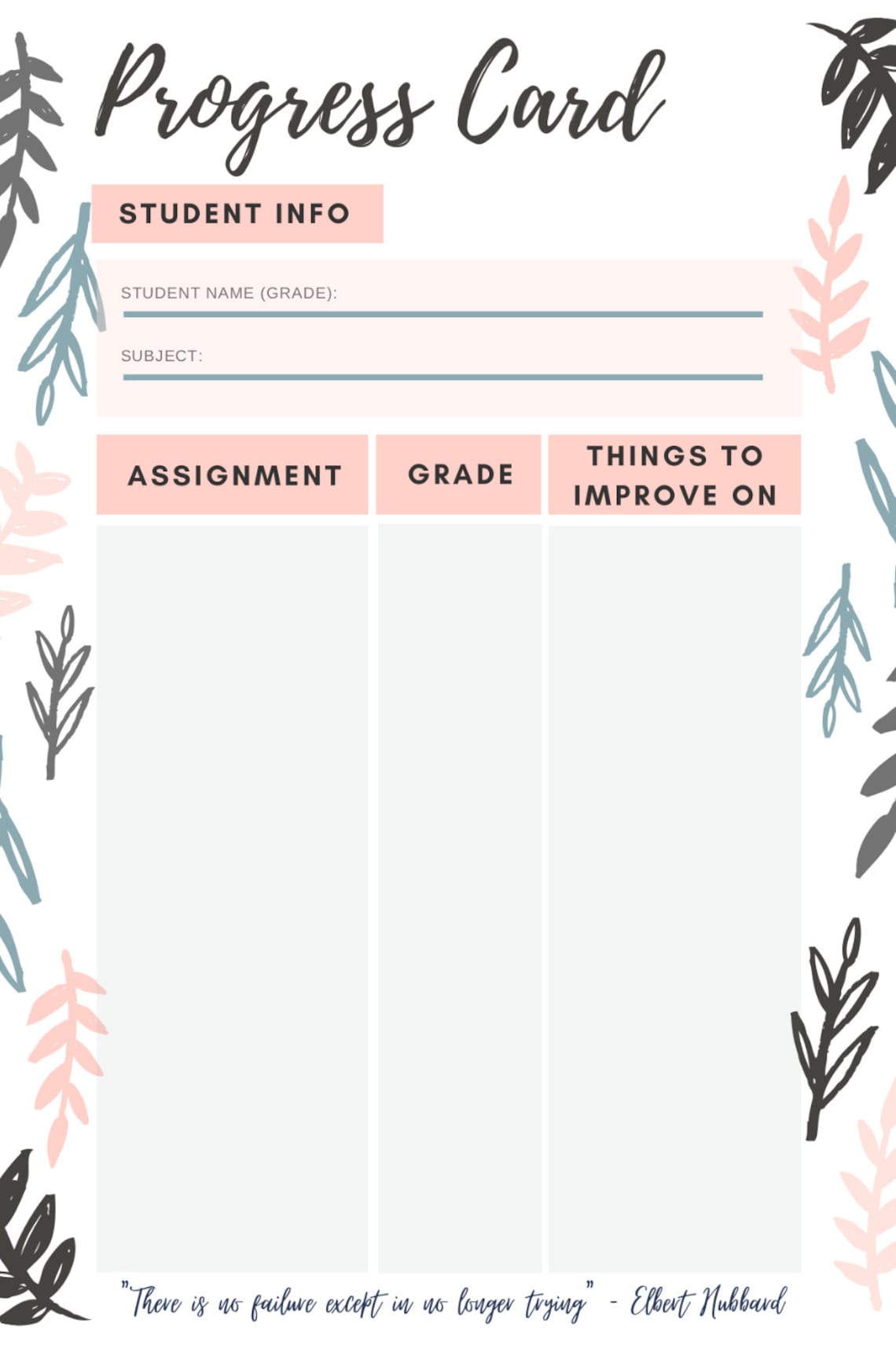 Homeschool Progress Card Printables Grades Report Card - Etsy UK