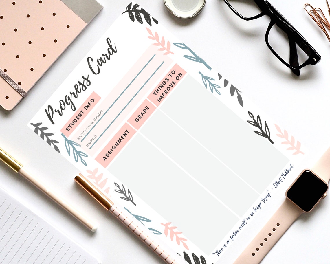Homeschool Progress Card Printables Grades Report Card - Etsy UK