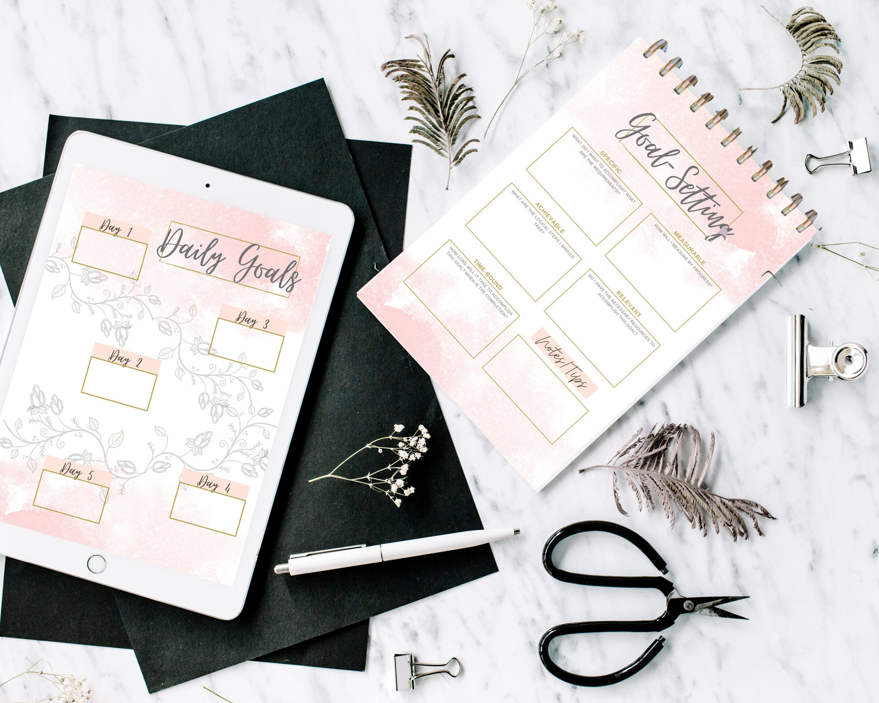 Paper & Party Supplies Daily Goals Nature Tracker Customizable Back-to ...