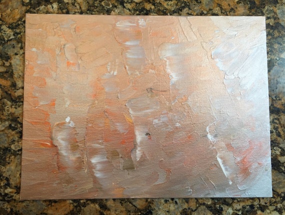 Abstract Acrylic Metallic Painting on 9x12 Canvas | Etsy
